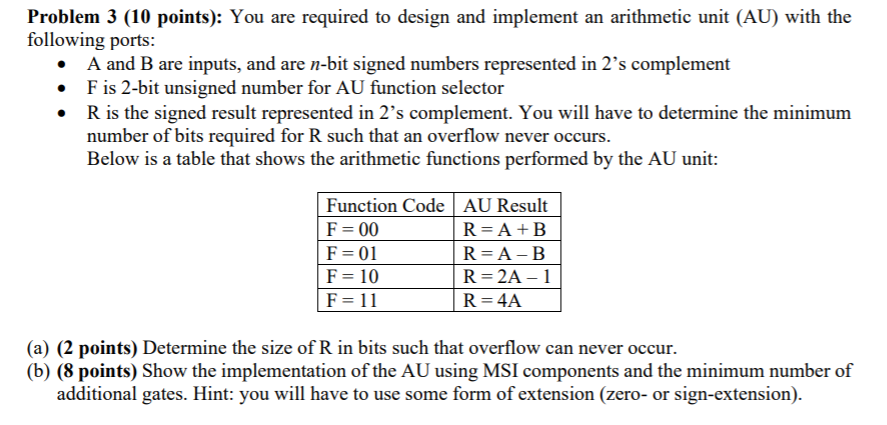 Solved Problem 3 (10 points): You are required to design and | Chegg.com