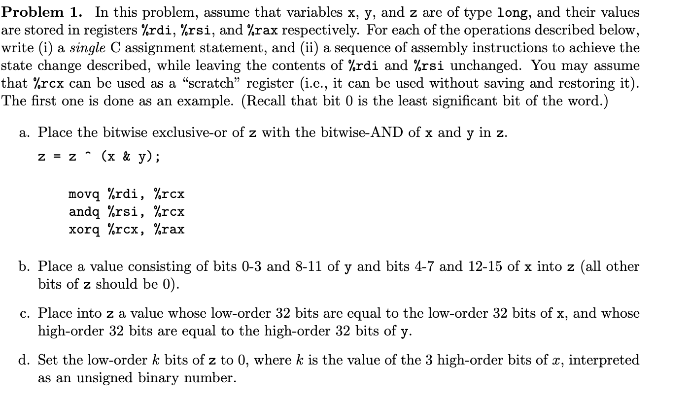 Problem 1. In this problem, assume that variables | Chegg.com