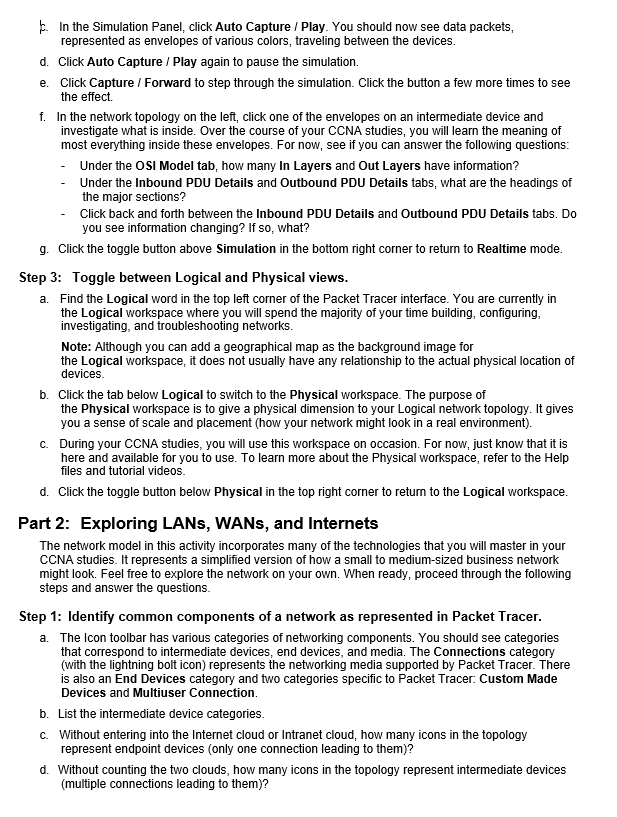 Solved Packet Tracer - Network Representation Objectives | Chegg.com