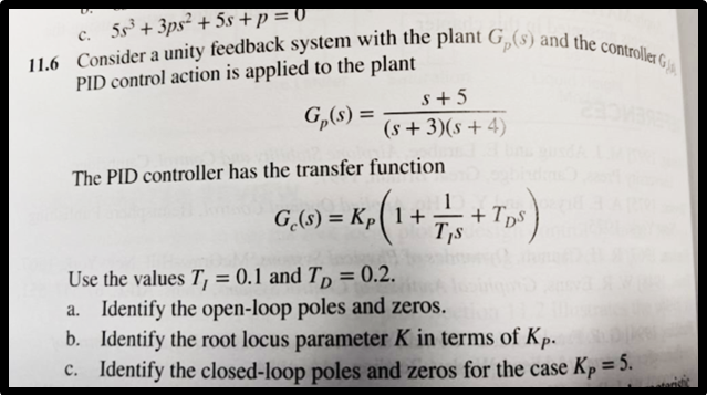 Solved c. 582 + 3ps2 + 5s +p=v 11.6 Consider a unity | Chegg.com