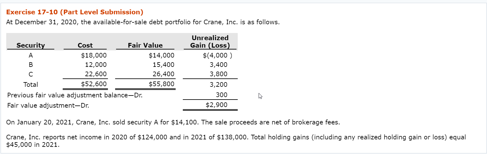 Solved Exercise 17-10 (Part Level Submission) At December | Chegg.com