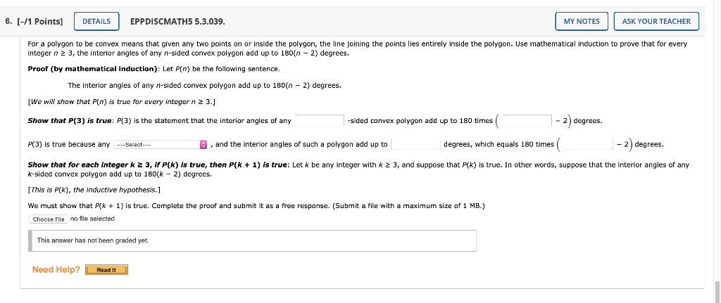Solved 7. (-/1 Points] DETAILS EPPDISCMATH5 5.3.046. MY | Chegg.com