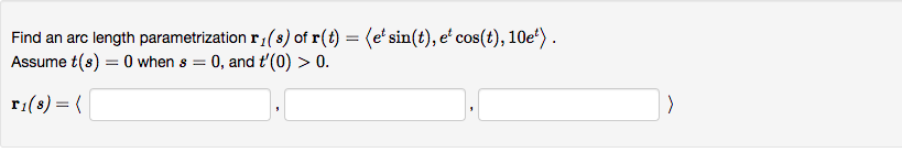 Solved Find an arc length parametrization r1(s) of | Chegg.com