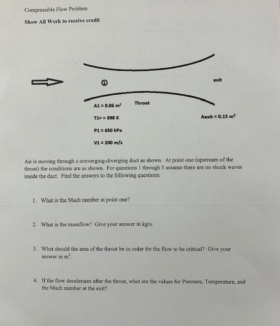 Solved Air is moving through a converging- diverging duct as | Chegg.com