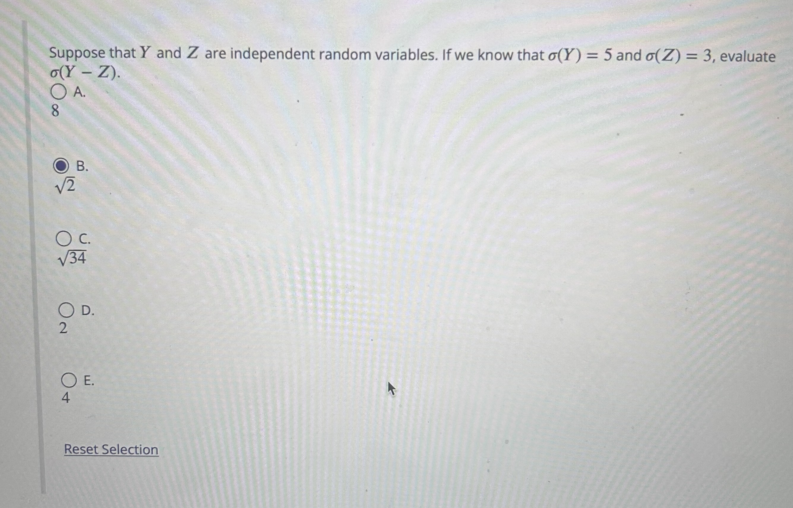 Solved Suppose that Y ﻿and Z ﻿are independent random | Chegg.com