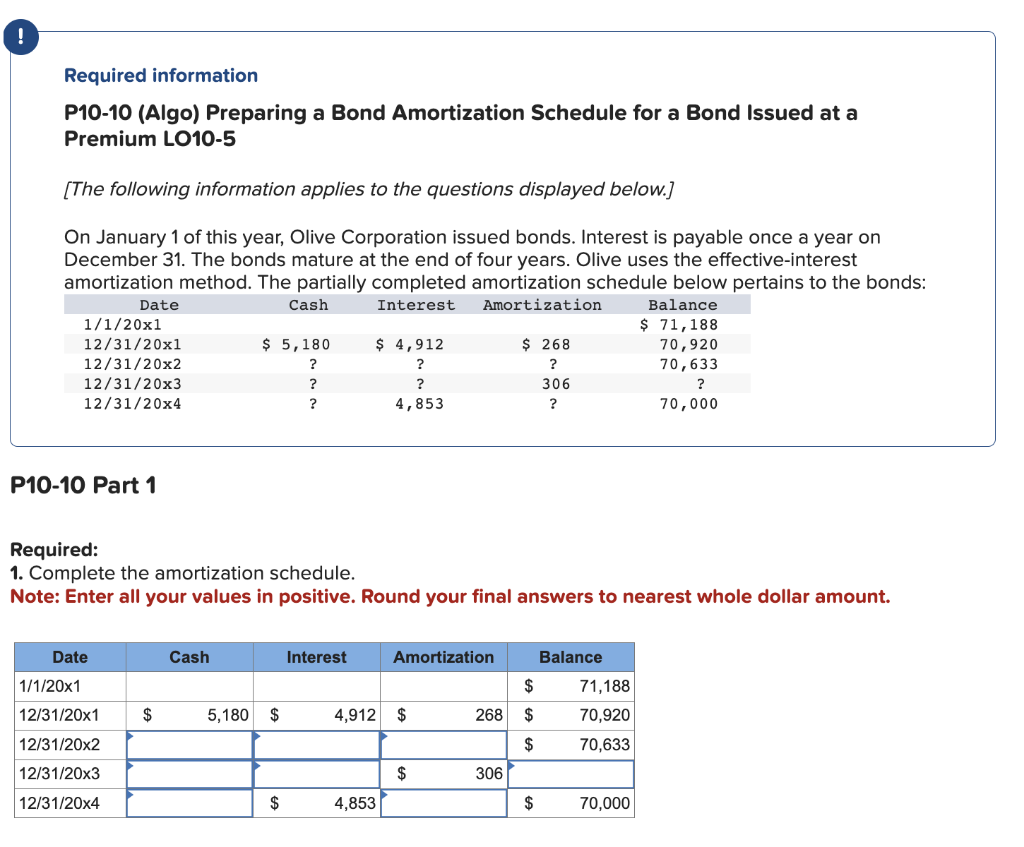 Solved Required information P10-10 (Algo) Preparing a Bond | Chegg.com