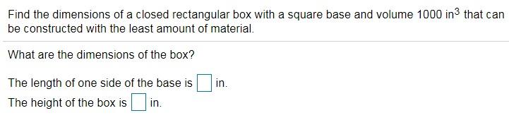 Solved Find the dimensions of a closed rectangular box with | Chegg.com