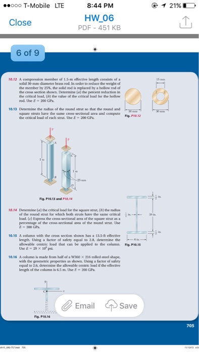 Solved A compression member of 1.5-m effective length | Chegg.com
