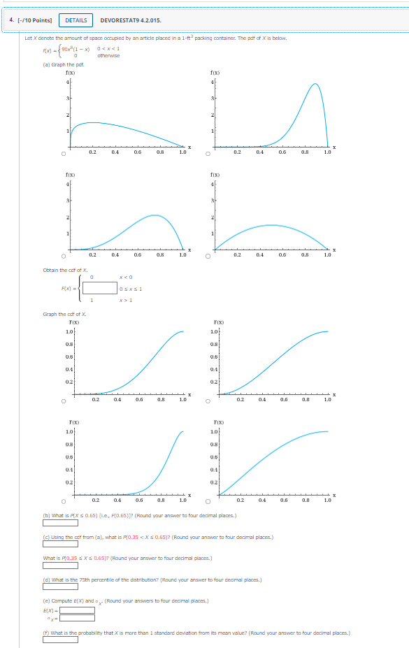 Solved Let X dencte the amaunt of space oocupied by an | Chegg.com