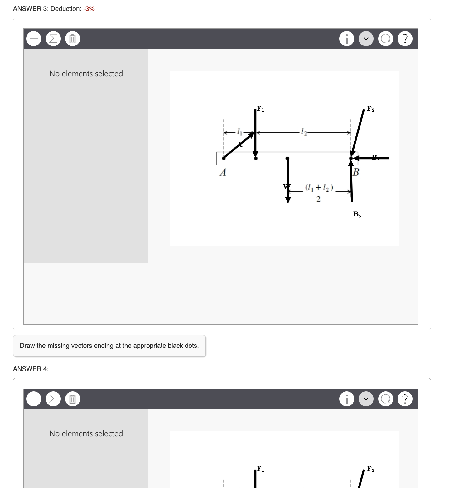 Solved No elements selected Draw the missing vectors ending | Chegg.com