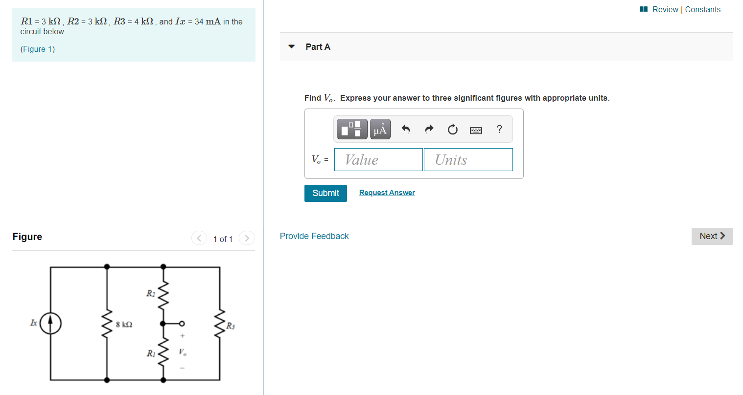Solved Review | Constants the R1 = 3 k2, R2 = 3 k12, R3 = 4 | Chegg.com