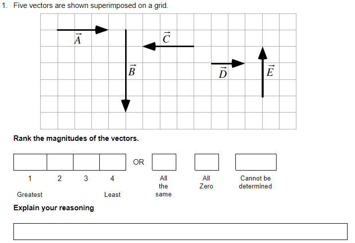 Solved 1. Five vectors are shown superimposed on a grid. A с | Chegg.com