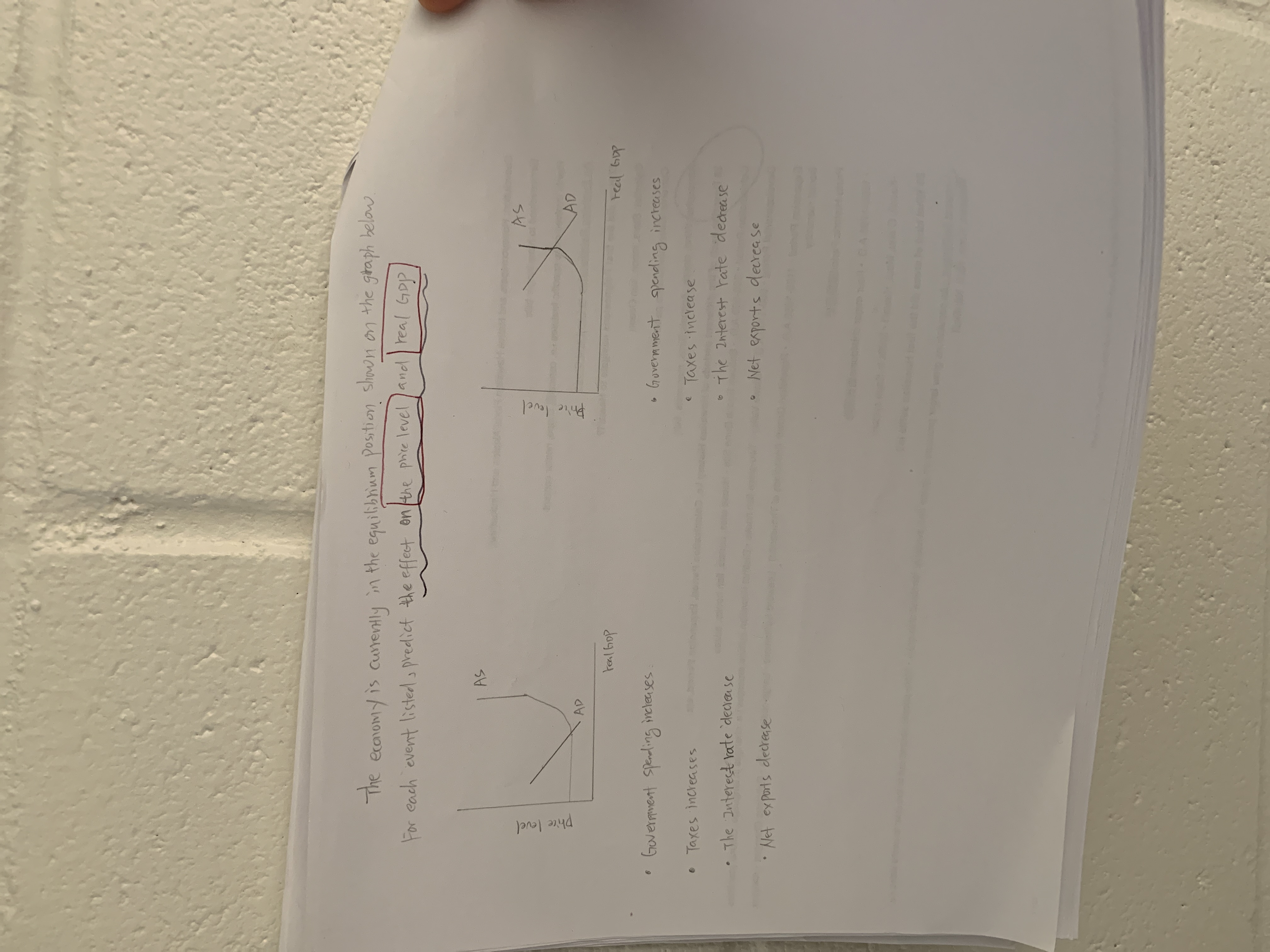 Solved The economy is currently in the equilibrium position | Chegg.com