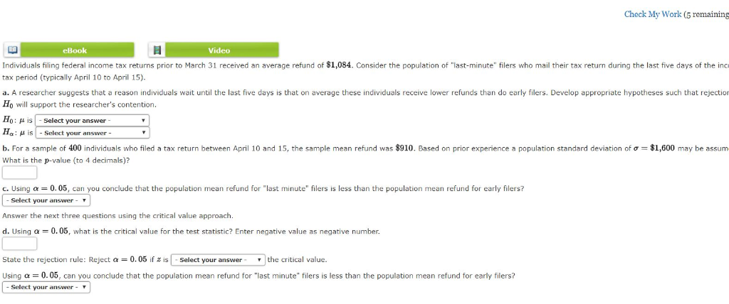 Solved Check My Work (5 remaining eBook Video Individuals | Chegg.com
