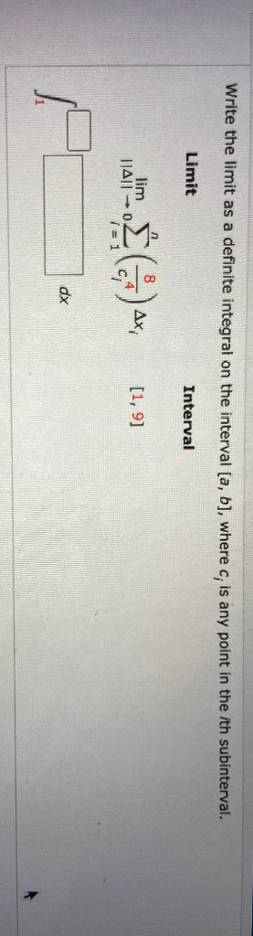 Solved Write the limit as a definite integral on the | Chegg.com