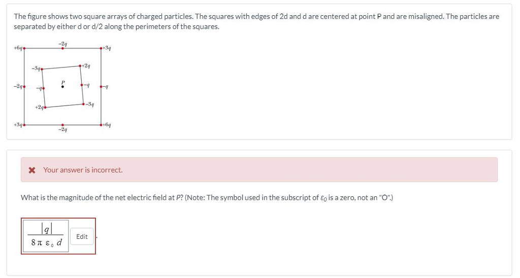 Solved The figure shows two square arrays of charged | Chegg.com