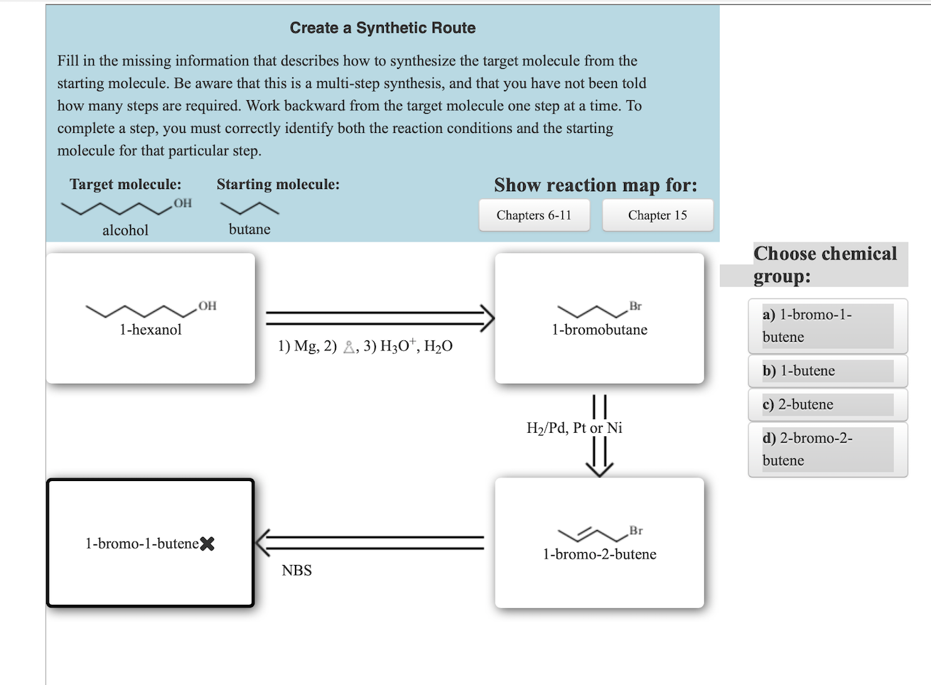 Create a Synthetic Route Fill in the missing | Chegg.com