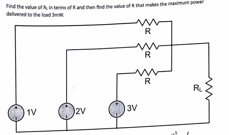Solved Find the value of RL in terms of R and then find the | Chegg.com