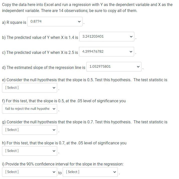 Solved Copy the data here into Excel and run a regression | Chegg.com
