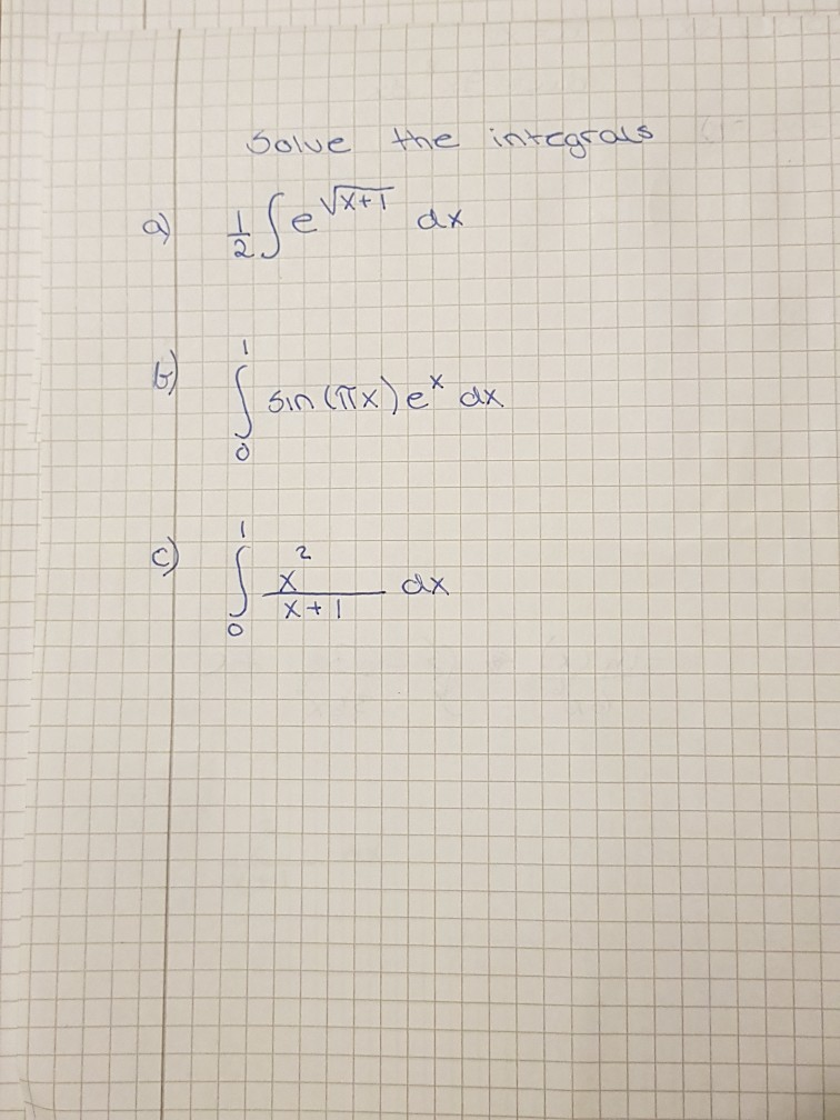 Solved Solve the integrals sin (IX) ex dx. a ax X+ DO | Chegg.com