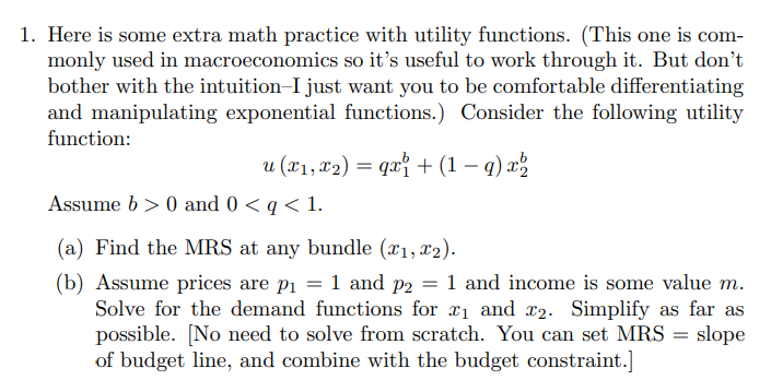 Solved Here is some extra math practice with utility | Chegg.com