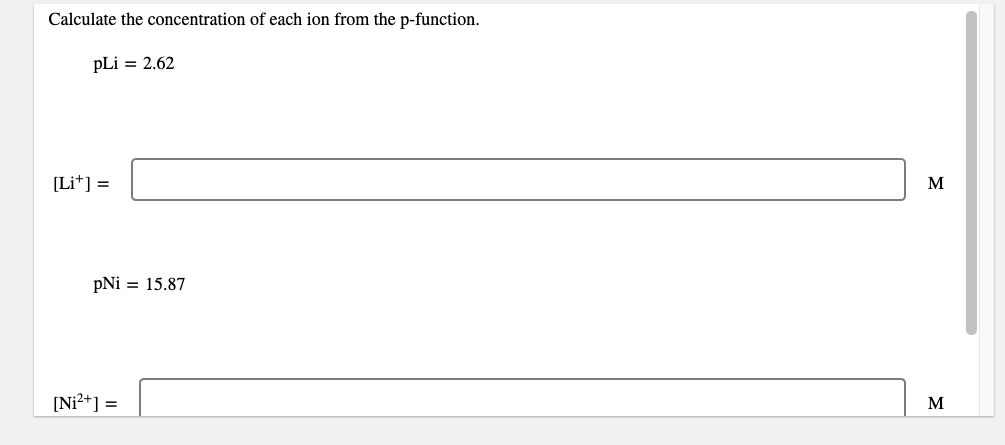 Solved Calculate the concentration of each ion from the | Chegg.com