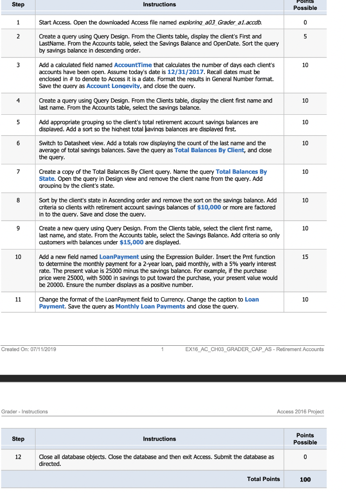 Step Instructions Polnis Possible Start Access. Open | Chegg.com