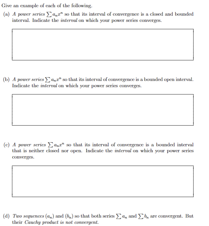 Solved Give an example of each of the following. (a) A power | Chegg.com