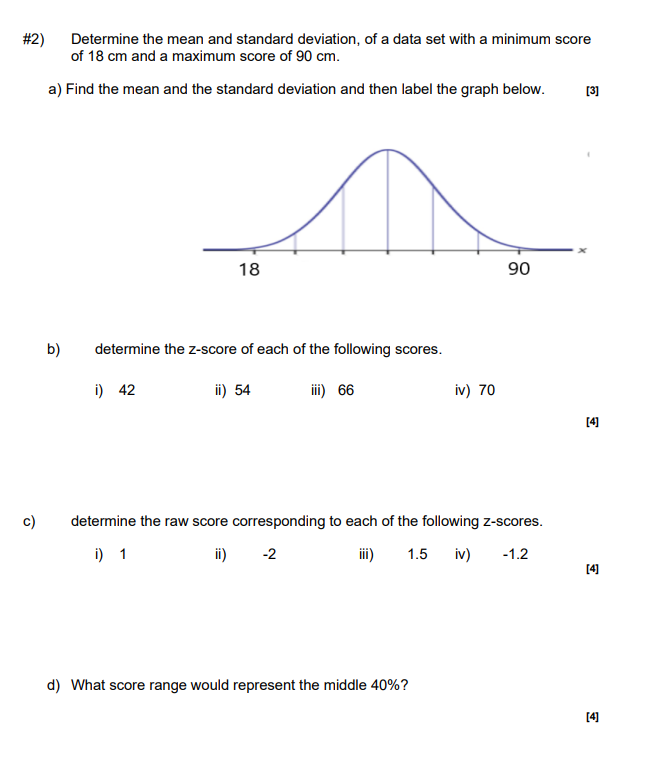 Solved \#2) Determine the mean and standard deviation, of a | Chegg.com
