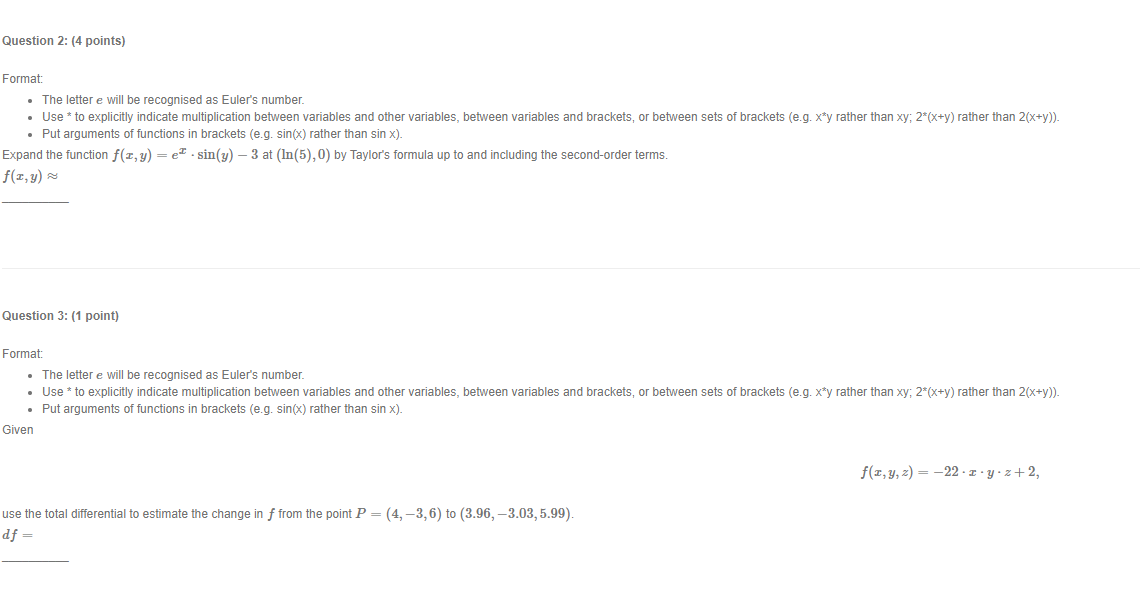 Solved Question 2: (4 points) Format: • The lettere will be | Chegg.com