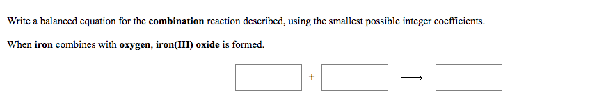 Solved Write a balanced equation for the combination | Chegg.com