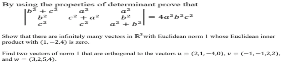 Solved By using the properties of determinant prove that b2 | Chegg.com