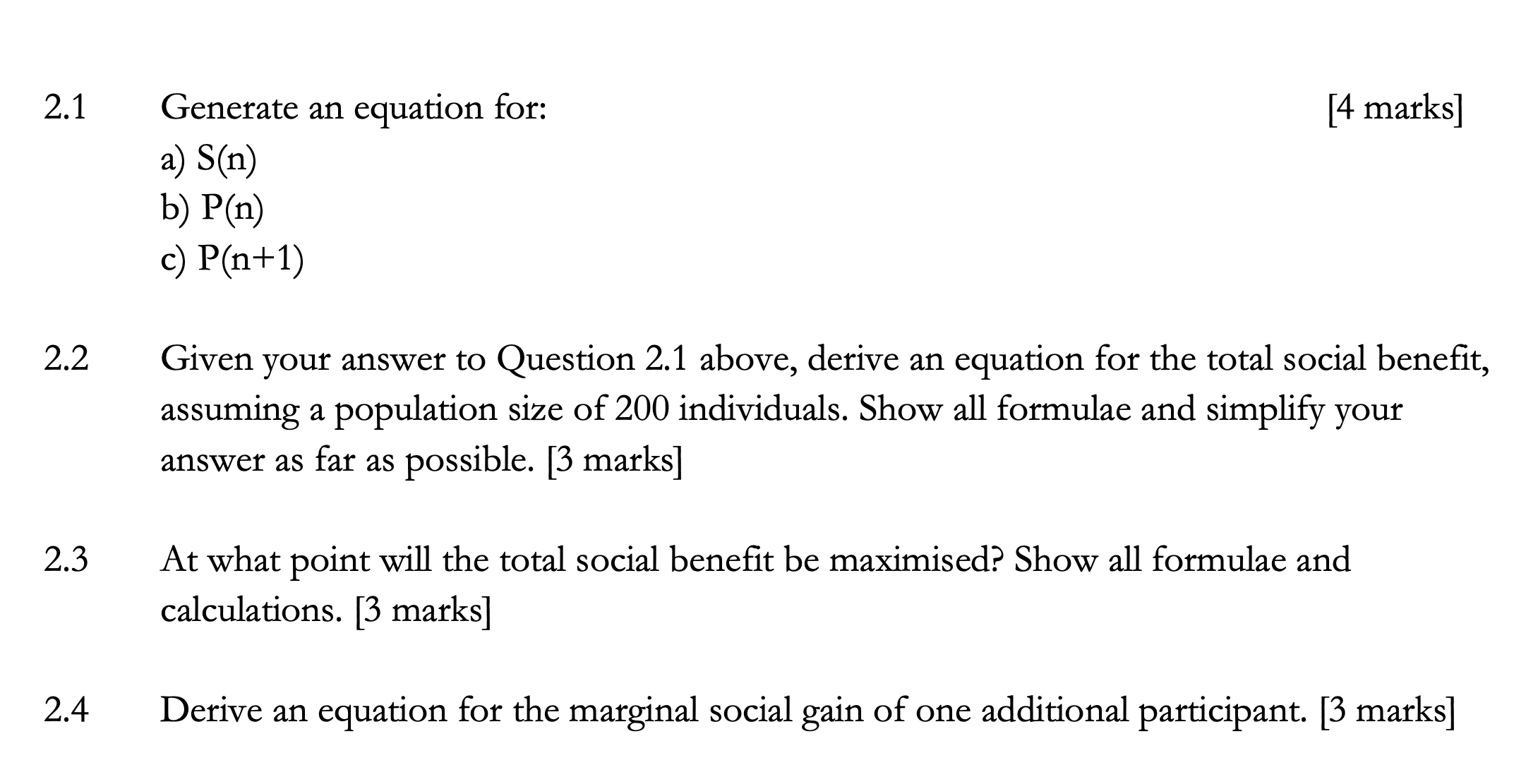 Solved Consider the cost and benefit functions below: \\[ | Chegg.com