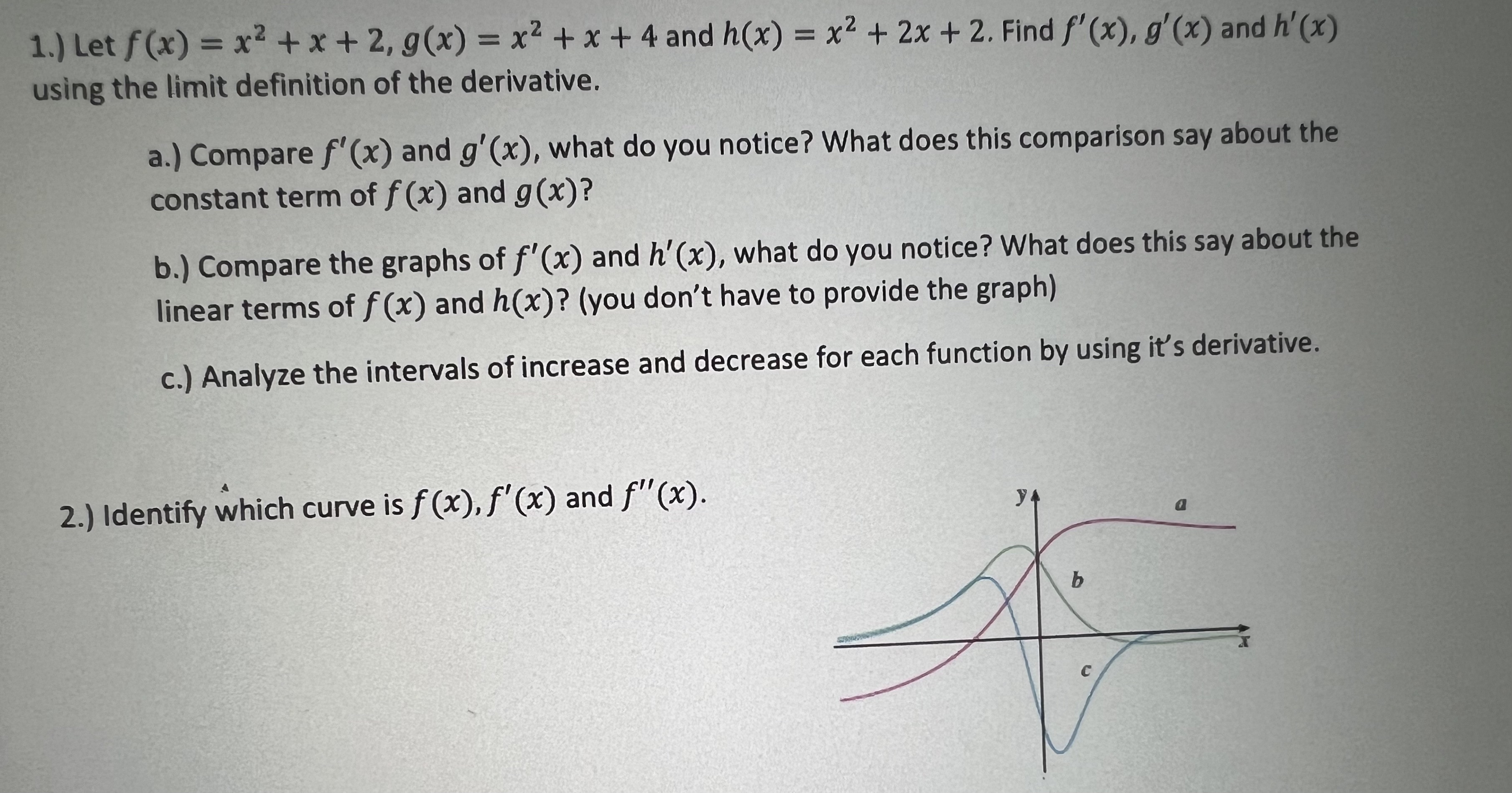 Solved 1.) Let f(x)=x2+x+2,g(x)=x2+x+4 and h(x)=x2+2x+2. | Chegg.com
