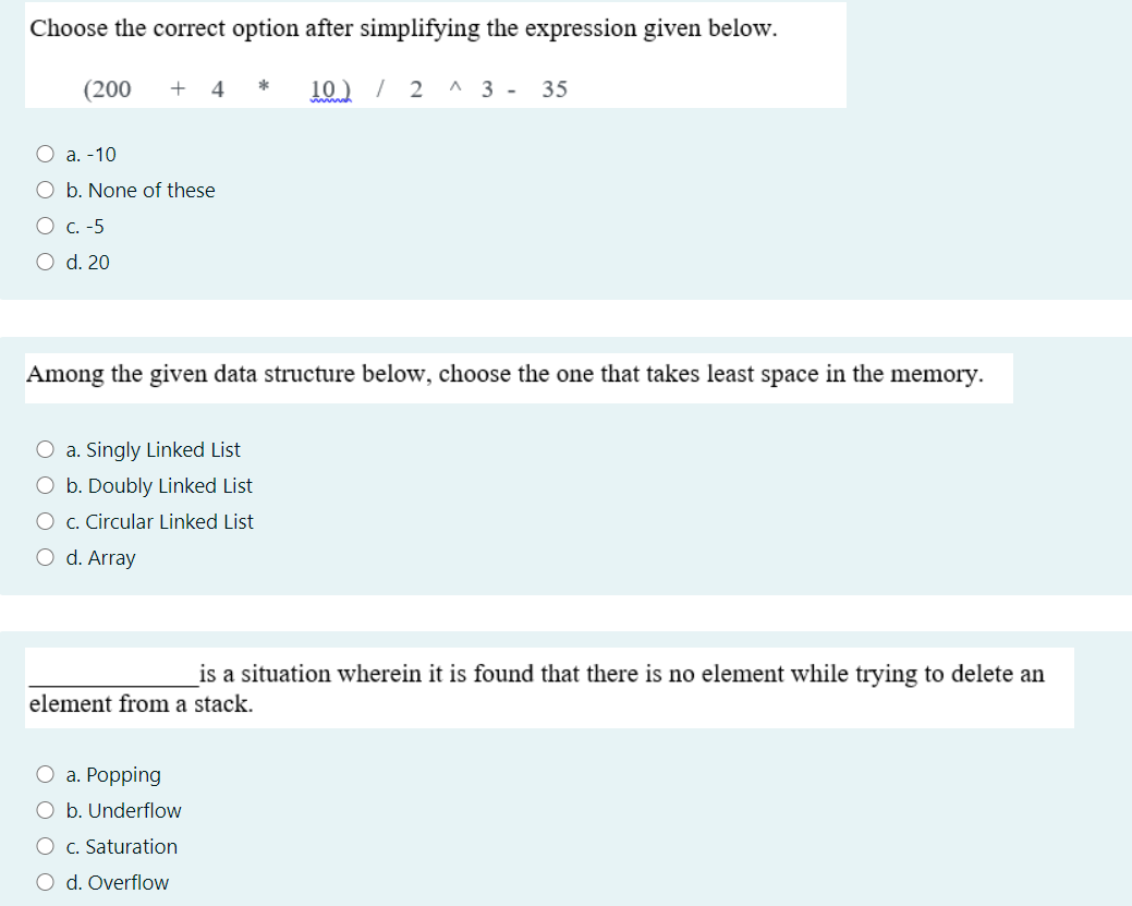Solved Choose the correct option after simplifying the | Chegg.com