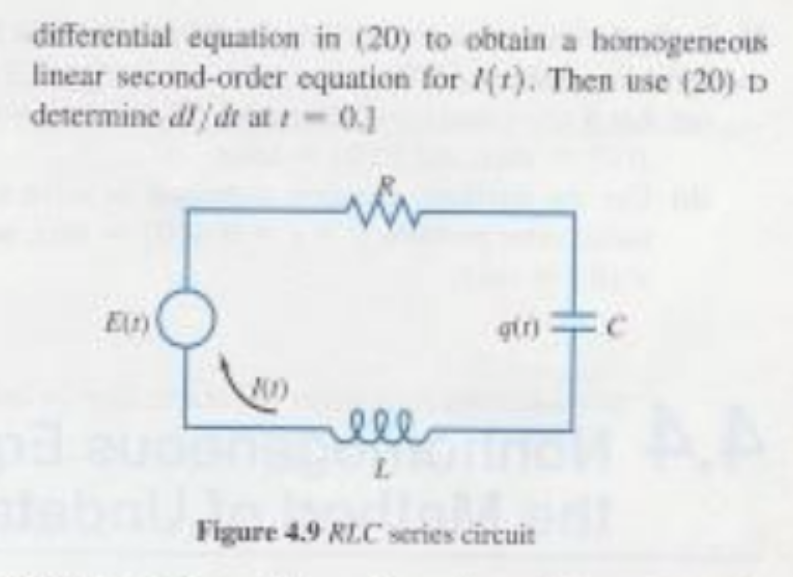 Solved 4. RLC Series Circuit. In the study of an electrical | Chegg.com
