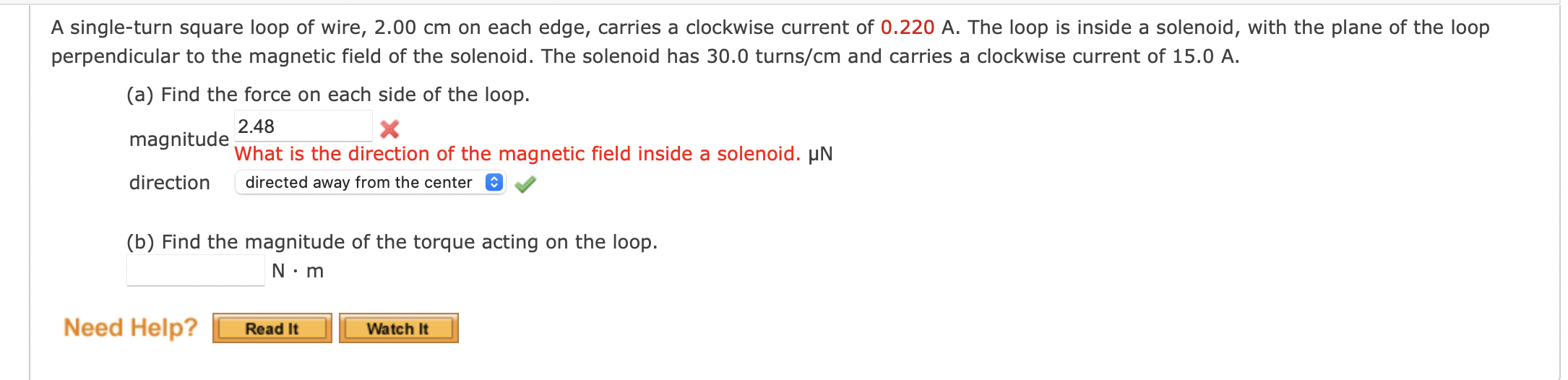 Solved A single-turn square loop of wire, 2.00 cm on each | Chegg.com