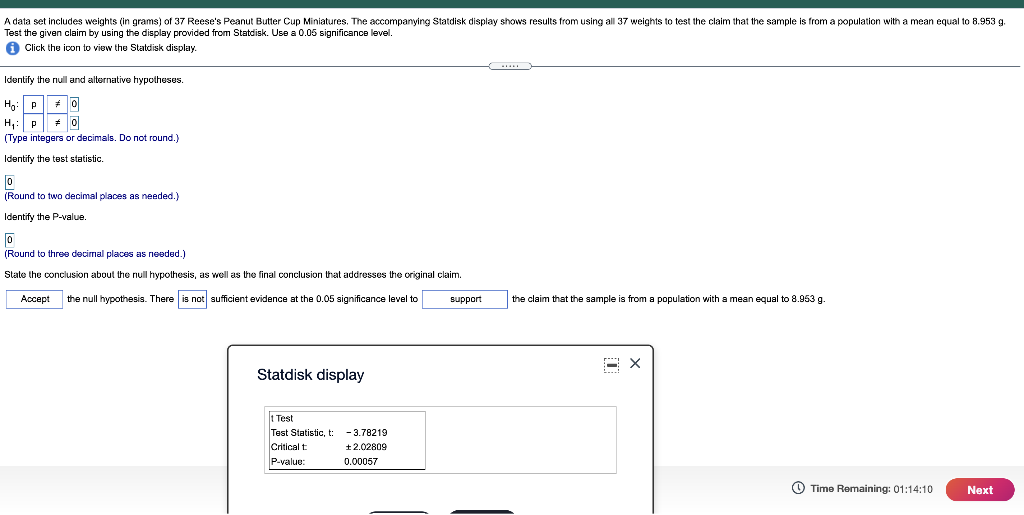 Solved A data set includes weights (in grams) of 37 Reese's | Chegg.com