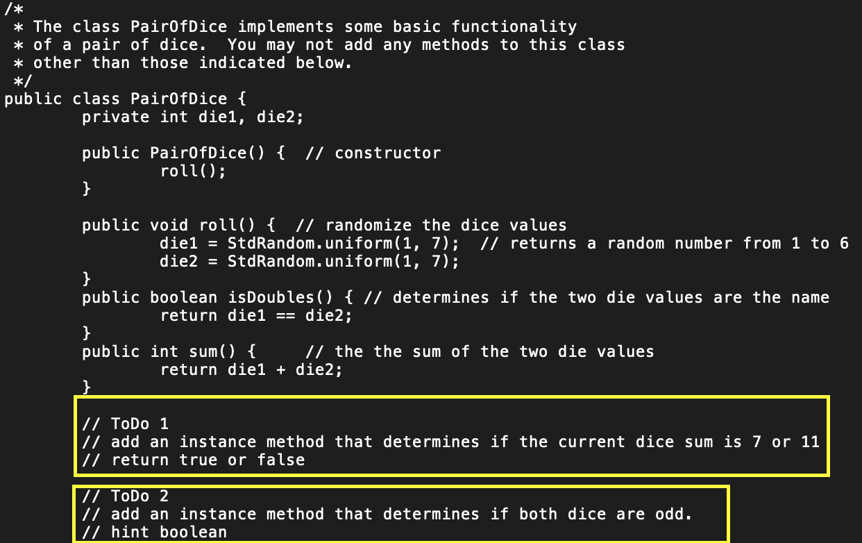Solved JAVA. Please read the code carefully and only solve | Chegg.com