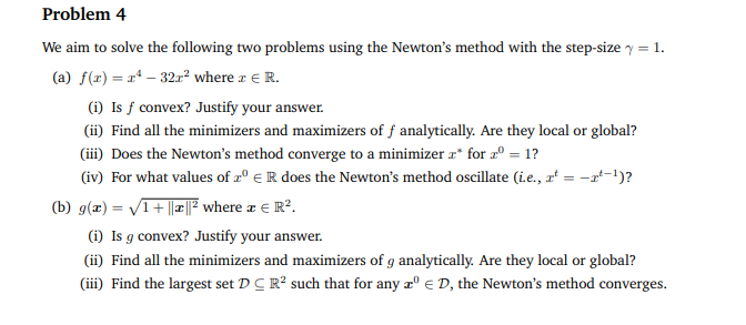 Solved Problem 4 We aim to solve the following two problems | Chegg.com