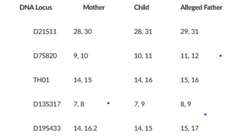 Solved The following sample report from a commercial DNA | Chegg.com
