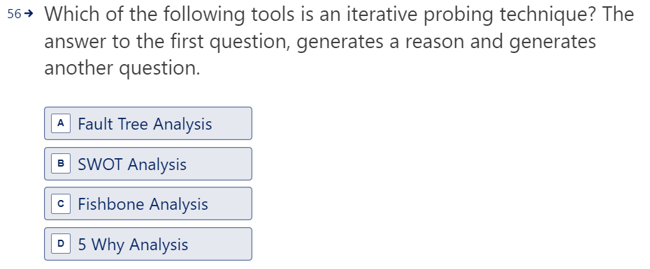 Solved 56→ Which of the following tools is an iterative | Chegg.com