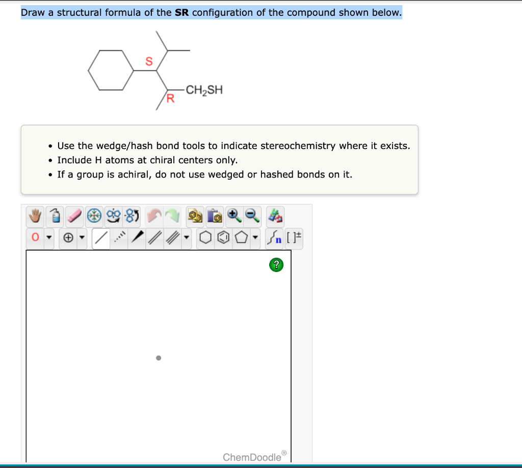 Solved Draw a structural formula of the SR configuration of | Chegg.com