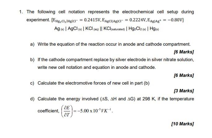 Solved 1. The following cell notation represents the | Chegg.com
