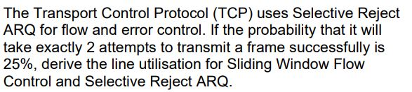Solved The Transport Control Protocol (TCP) uses Selective | Chegg.com