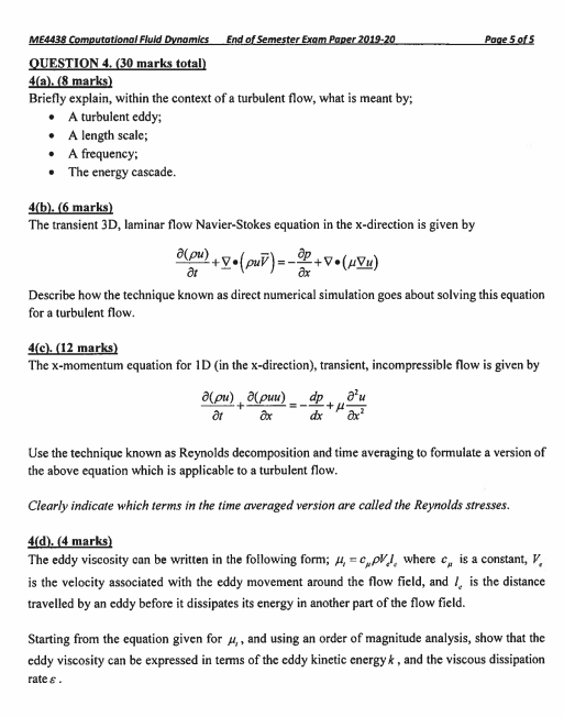 Solved Page 5 of 5 ME4438 Computational Fluid Dynamics End | Chegg.com