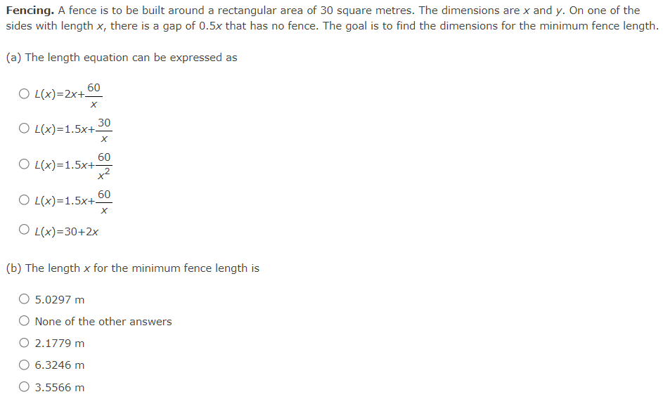 Solved Fencing. A fence is to be built around a rectangular | Chegg.com