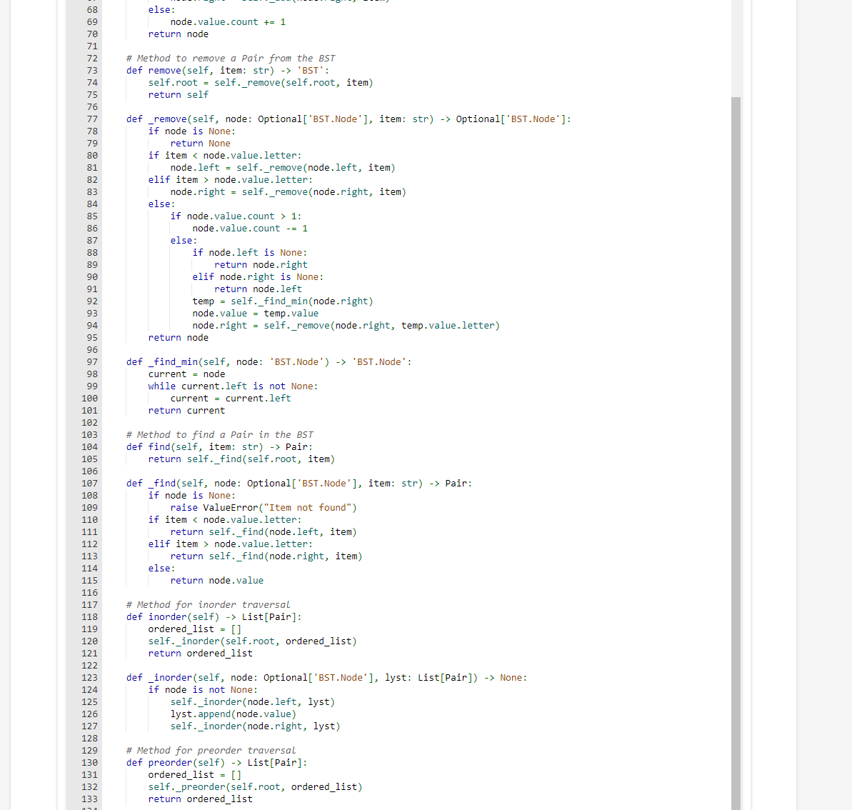 from bst import BST class Pair: '.' Encapsulate | Chegg.com