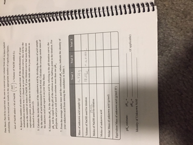 Solved Please I need help for the Experiment 7: Determining | Chegg.com