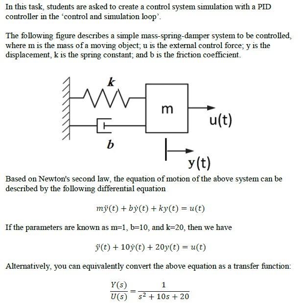 1)Students should use Control & Simulation Loop in | Chegg.com